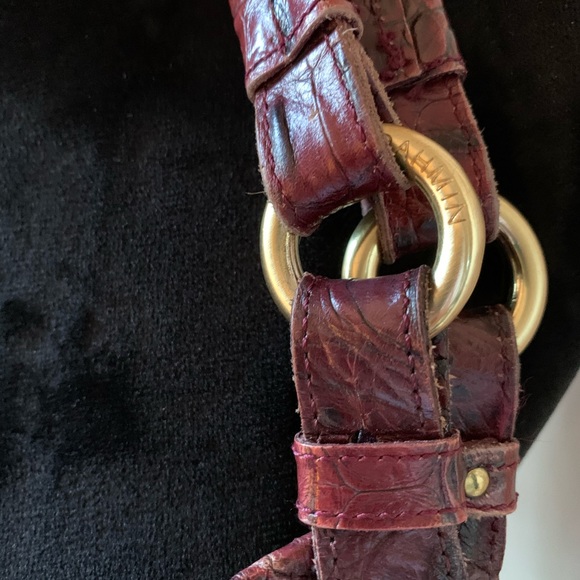 Brahmin | Bags | Brahmin Crocodile Embossed Leather Wine Color Bag ...